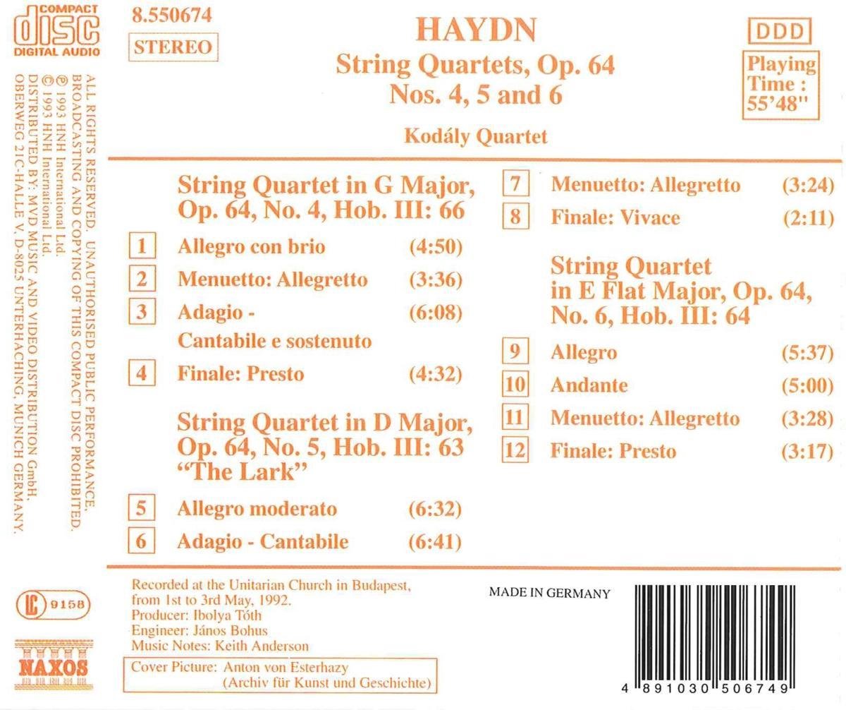 Kodaly Quartet - String Quartets Op. 64, Nos. 4-6 (CD), Franz Joseph Haydn | Muziek | bol.com