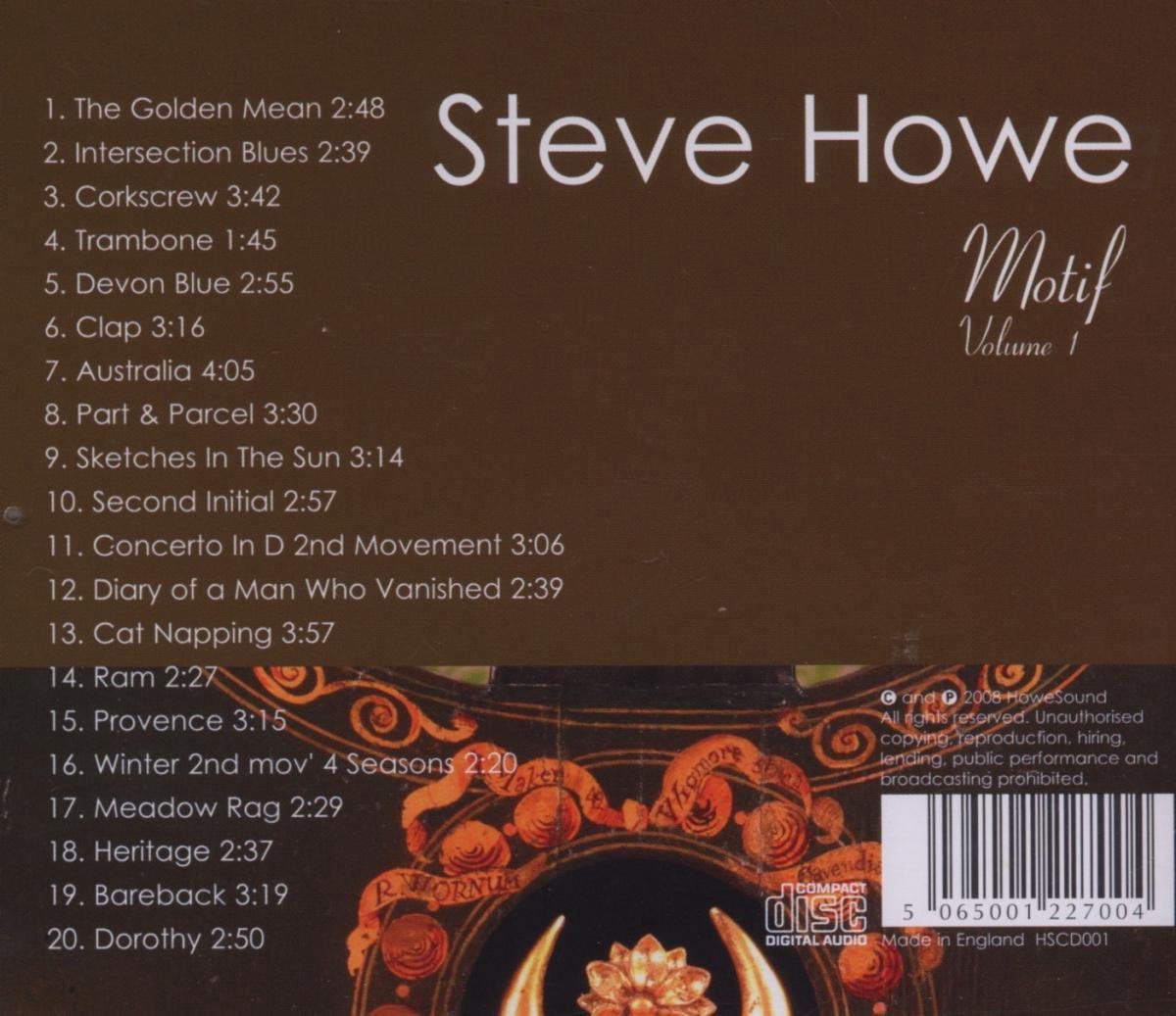 Motif Vol.1, Steve Howe | CD (album) | Muziek | bol