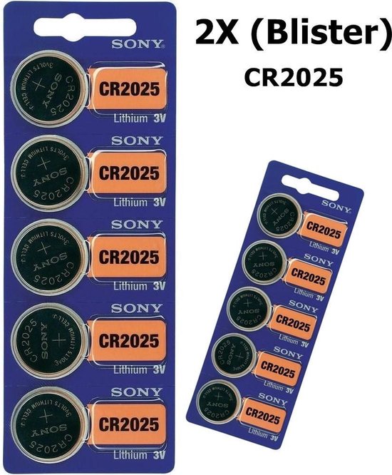 10 Stuks - Sony CR2025 / DL2025 3V 160mAh Lithium knoopcel batterij | bol.com