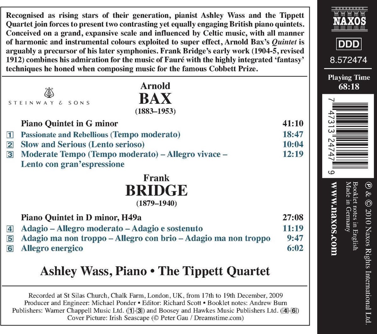 Laurence Jackson & Ashley Wass - Bax: Violin Sonatas No.2 (CD ...