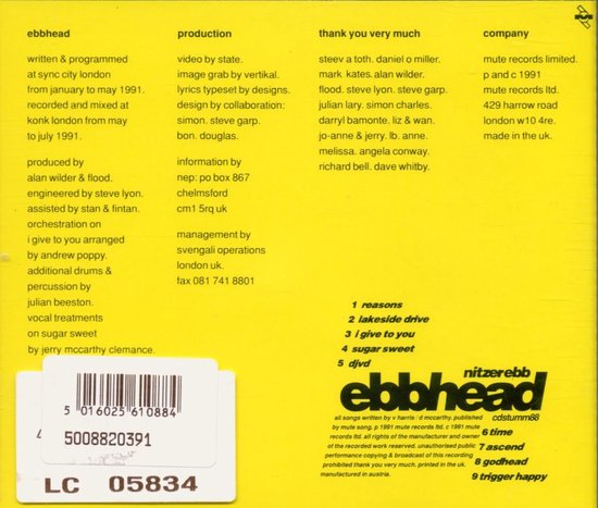 Ebbhead, Nitzer Ebb | Muziek | bol