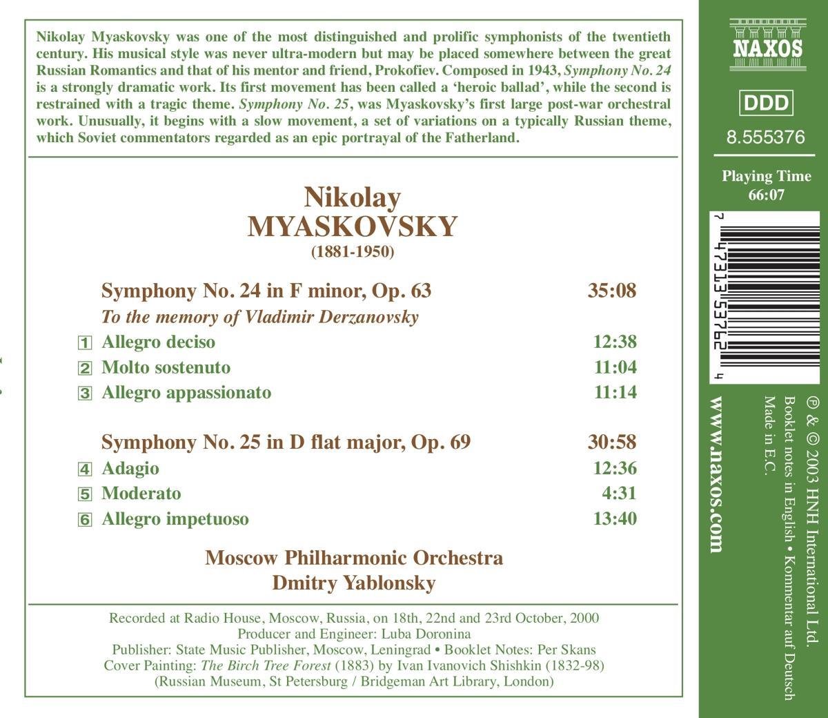 Moscow Philharmonic Orchestra, Dmitry Yablonsky - Myaskovsky: Symphony ...