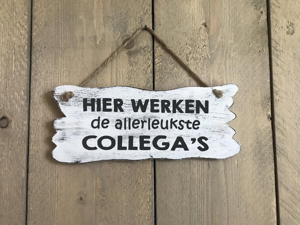 Woodart tekstbord collega's 30 x 12cm | bol