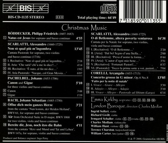 Emma Kirkby, London Baroque - Christmas Music (CD), Charles Medl | CD ...