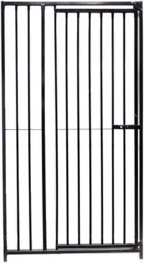 Kennelpaneel spijlen met deur zwart 100x184cm/8 cm | bol.com