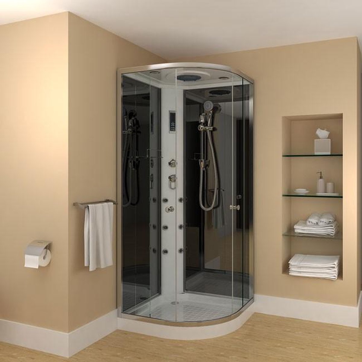 Cabine à vapeur Basic Diamond 1 personne 90x90x215cm Mitigeur Douche ...