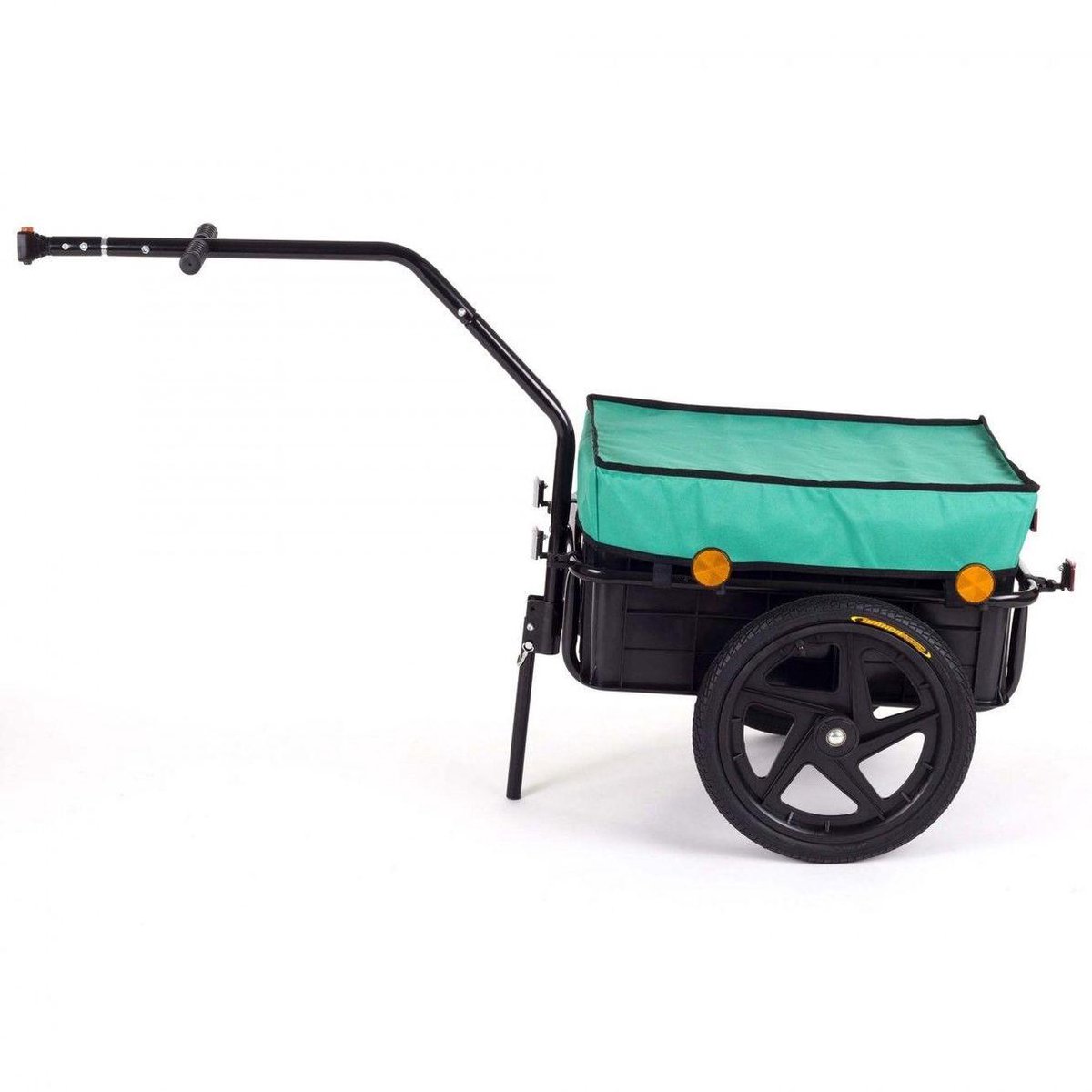 Fietsaanhanger met mintgroene afdekhoes, fietskar, 70 liter | bol