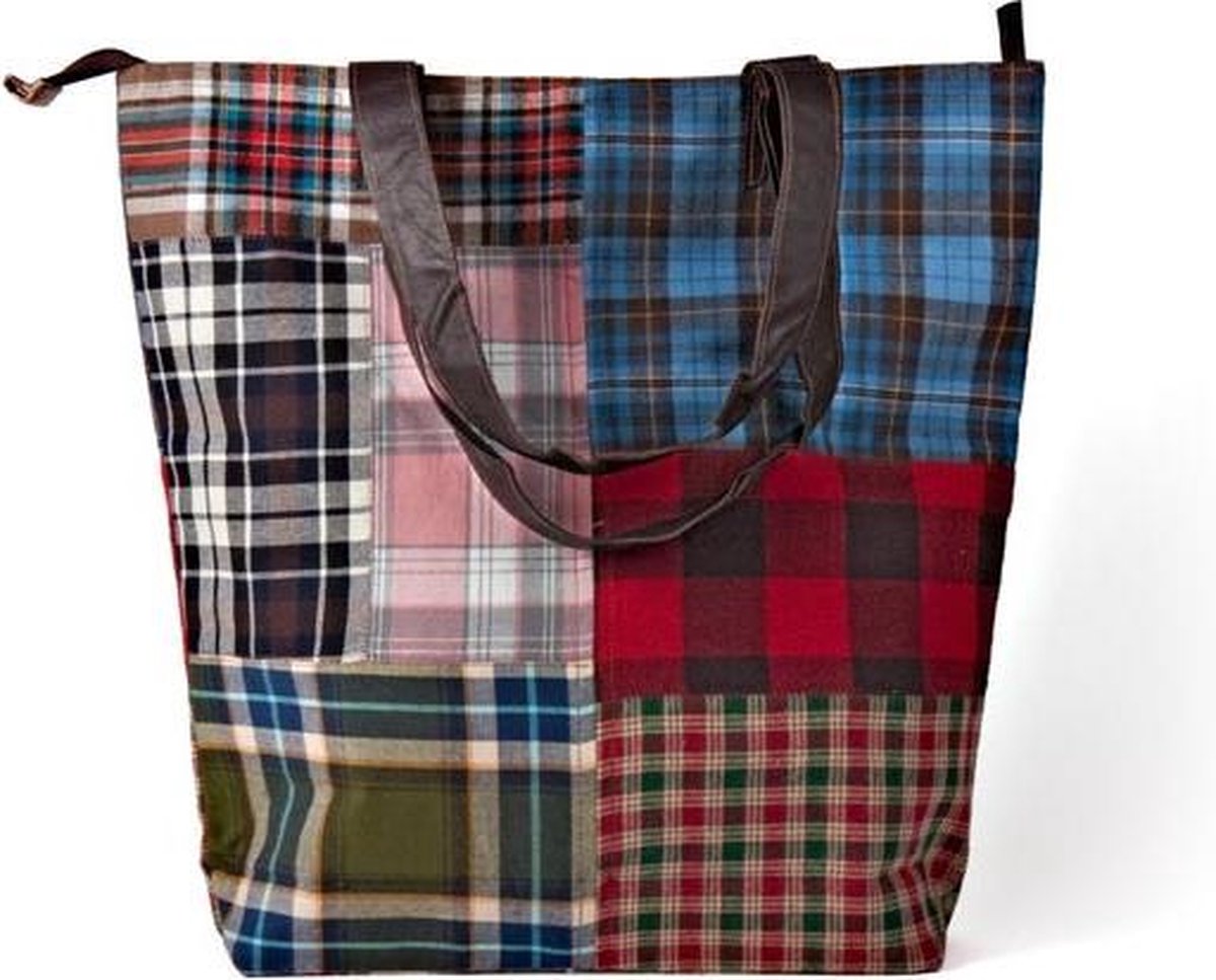 FT 002847 Shopper Recycled Ruitstof Patchwork | bol