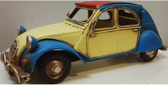Citroën 2CV Lelijke Eend van blik - blikken auto - rood wit blauw | bol
