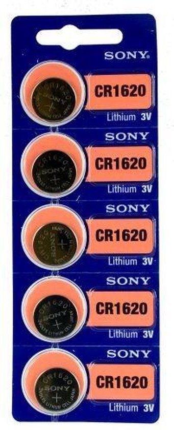 50 Stuks (10 Blisters a 5st) - Sony CR1620 / DL1620 3V Lithium knoopcel batterij | bol.com
