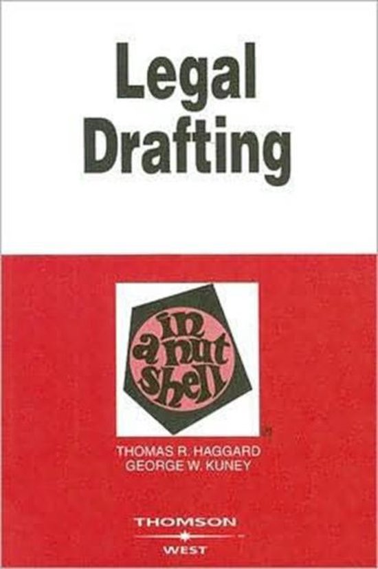 Legal Drafting in a Nutshell, Thomas Haggard | 9780314184184 | Boeken | bol