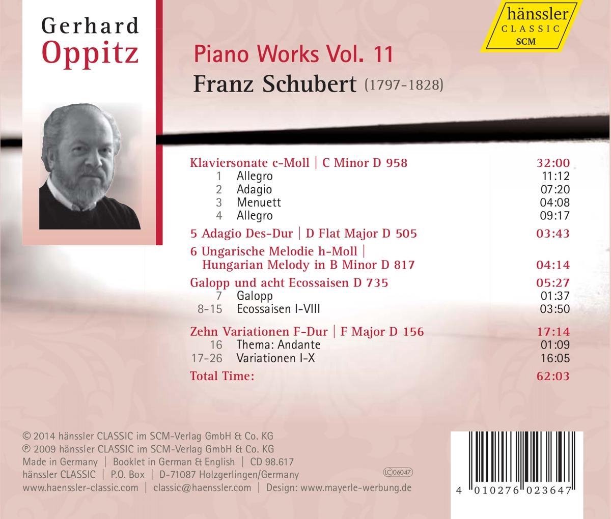 Gerhard Oppitz - Schubert: Klavierwerke Vol. 11 (CD), Gerhard Oppitz ...