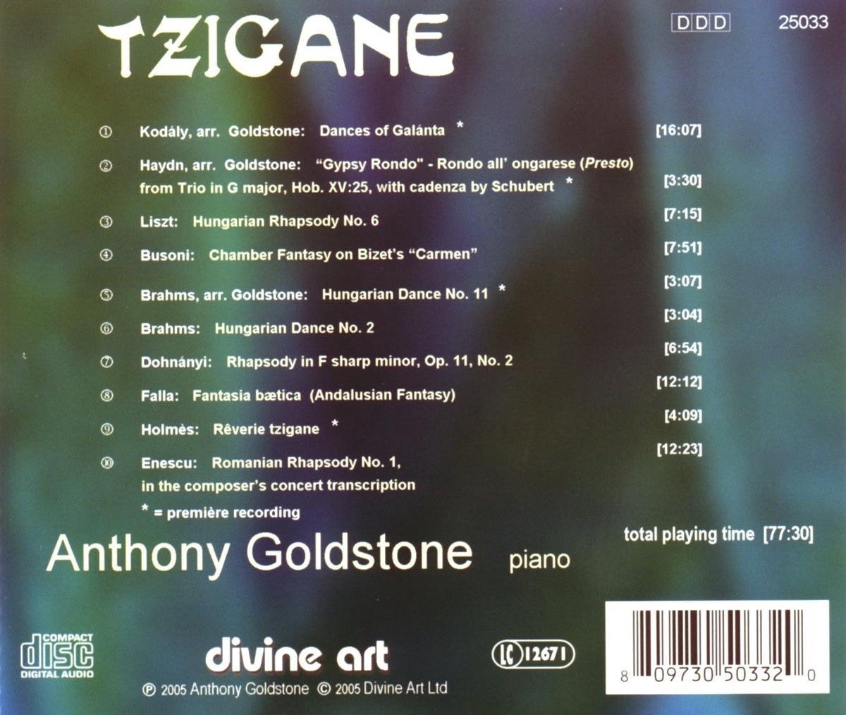 Tzigane: Gypsy Inspired Music, Anthony Goldstone | CD (album) | Muziek ...