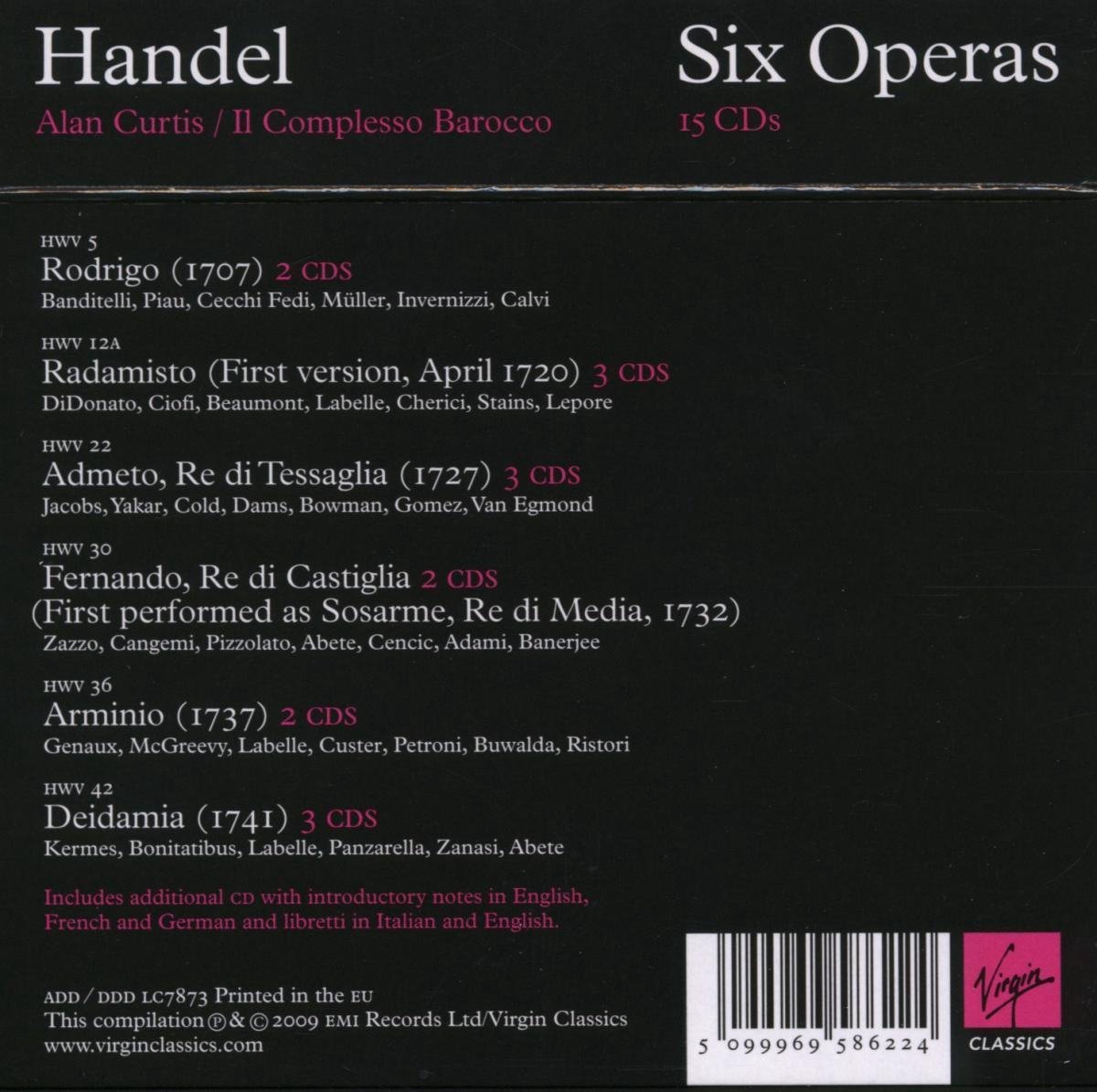 Handel : 6 Complete Operas, Alan Curtis | CD (album) | Muziek | bol