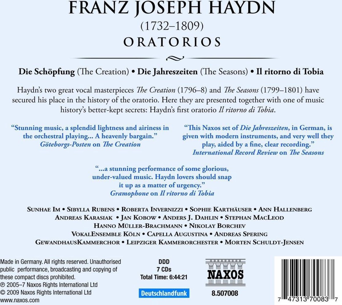 Haydn: Oratorios, Andreas Spering | CD (album) | Muziek | bol.com