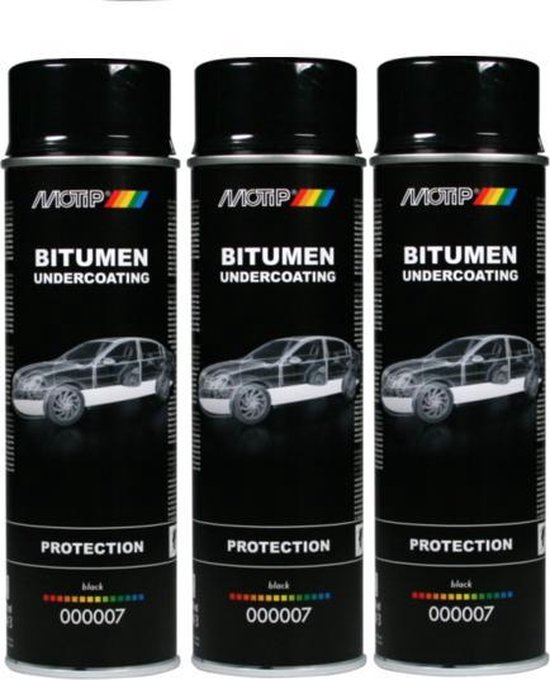 Motip Spuitbus Undercoating Bitumen - 500 ml - 3 Stuks | bol