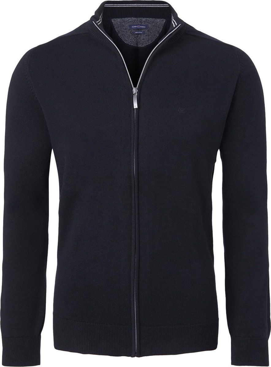 Casa Moda heren vest katoen - zwart (met rits) | bol.com