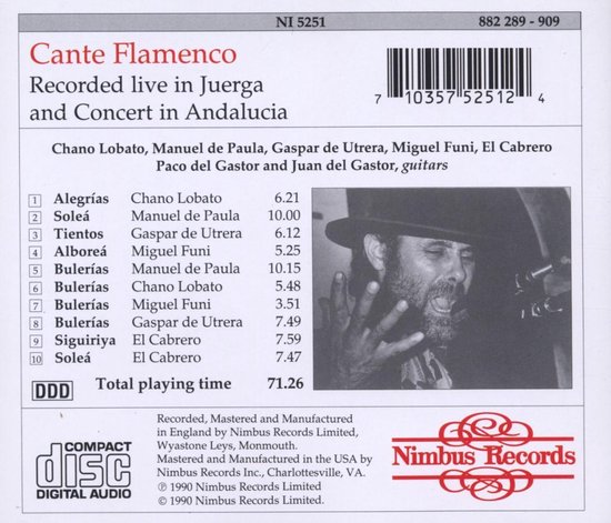 Various Artists - Cante Flamenco, recorded Live In Juerga And Concert ...