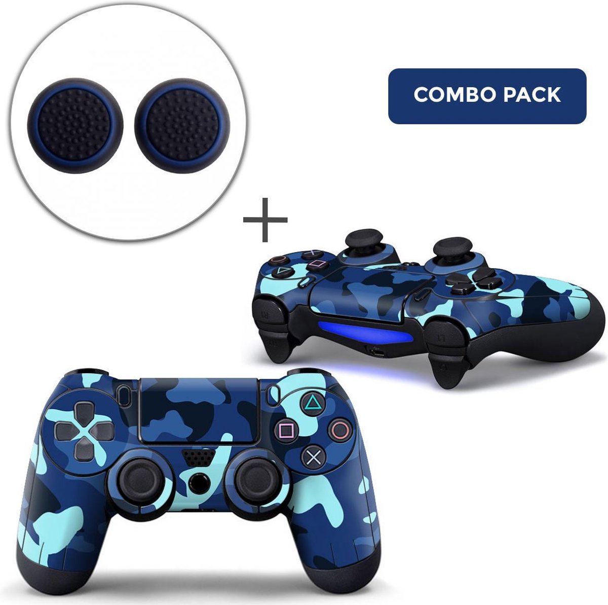 Army Camo / Blauw Zwart Combo Pack - PS4 Controller Skins PlayStation ...