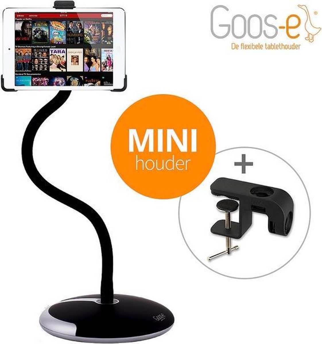 Goos-e flexibele iPad / tablethouder Compleet pakket MINI (voet ...