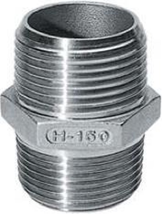 Dubbele nippel RVS 316 4'' | bol