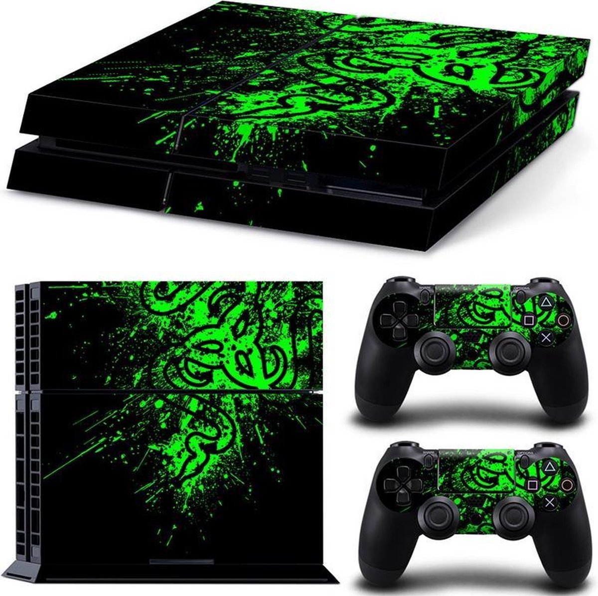 Playstation 4 Sticker | PS4 Console Skin | Green Splash | PS4 Groene ...