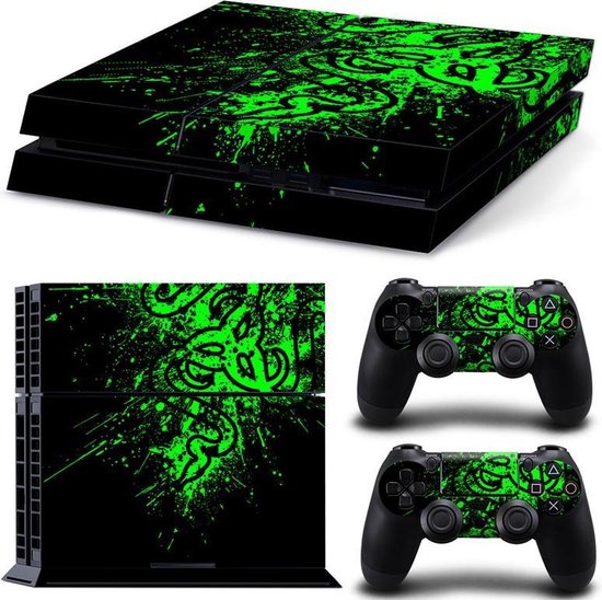 Playstation 4 Sticker | PS4 Console Skin | Green Splash | PS4 Groene ...