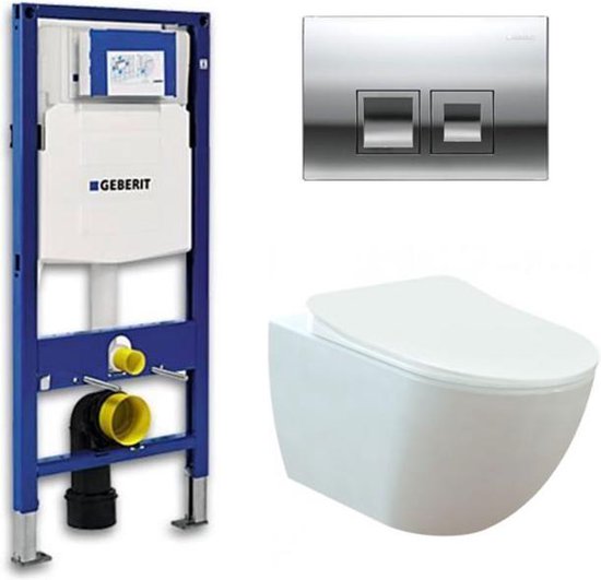 Geberit UP 100 toiletset - Inbouw WC Wandcloset - Creavit Mat Wit ...