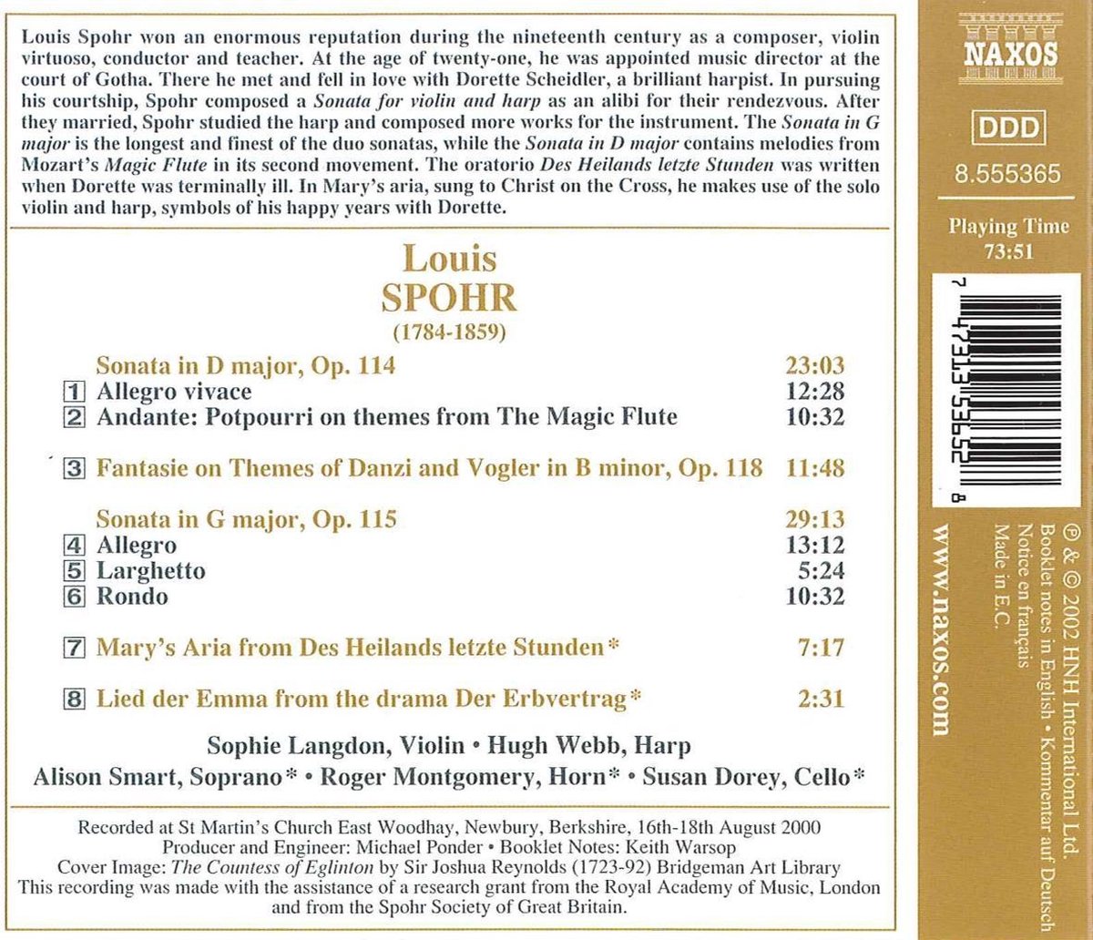 Sophie Langdon & Hugh Webb - Spohr: Music For Violin & Harp 2 (CD ...