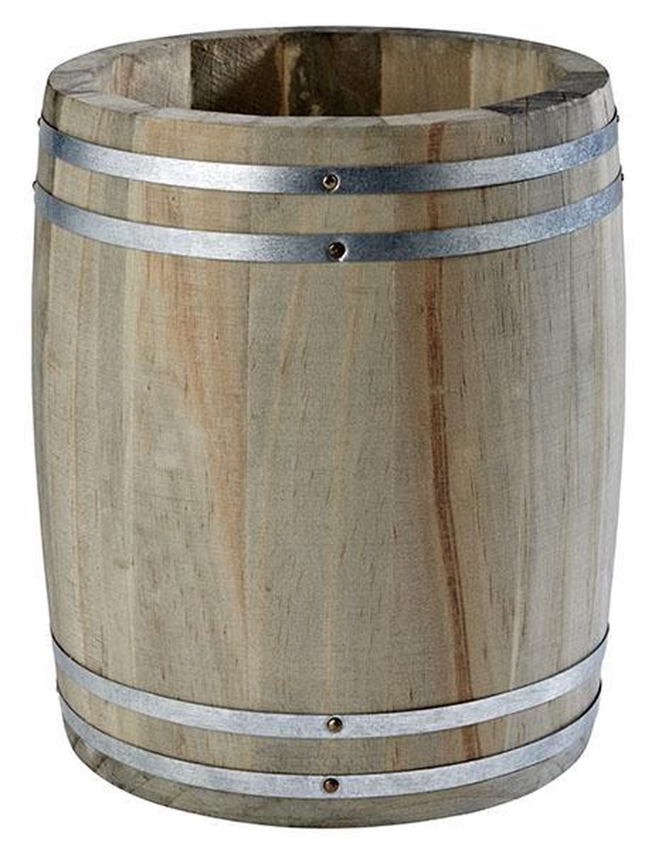 Tafelcaddy "regenton", hout, ø11,5 x h14 cm | bol.
