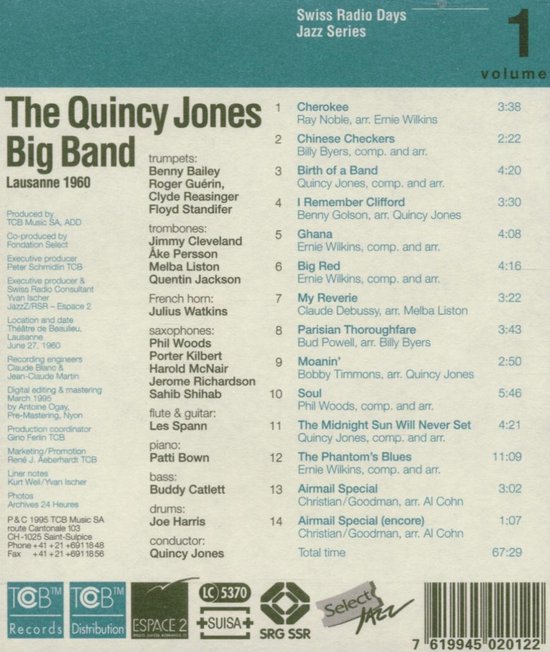 Radio Days Volume 1, The Quincy Jones Big Band | Muziek | bol