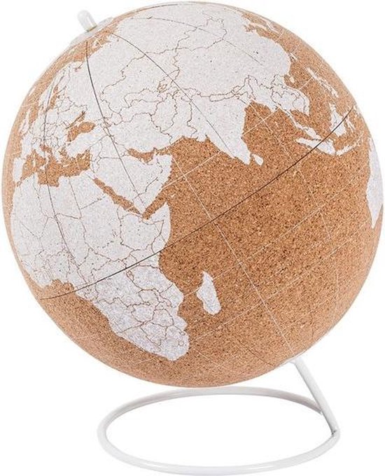 bol.com | Wereldbol - Kurk - Wit - Wereldkaart - Diameter 20 cm ...