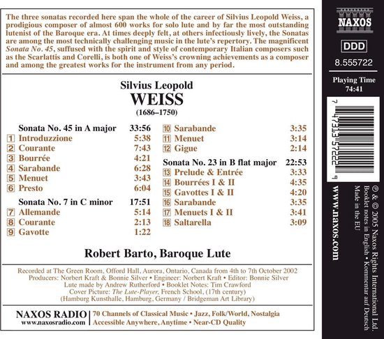 Weisslute Sonatas Vol 6 Nos 7 23 46, S. Weiss | CD (album) | Muziek ...