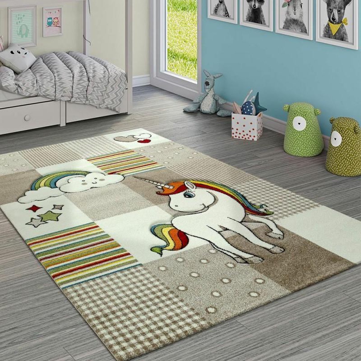 Trendy Kinder Vloerkleed Tapijt Regenboog Eenhoorn 160 x 230 cm | bol.com