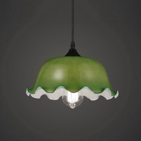 YWXLight Retro industriële stijl hangende Lamp groen glas Lace ...
