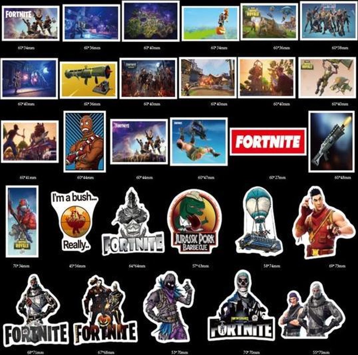 Sticker pakket met 100 Fortnite stickers voor Laptop, Playstation, Muur ...