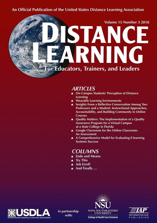 Distance Learning Journal 3 - Distance Learning (ebook) | 9781641135344 ...