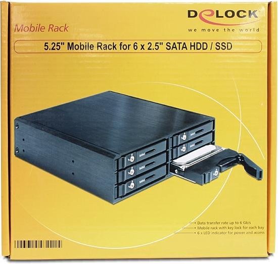 Premium 6x 2,5'' HDD/SSD naar 5,25'' slot mobile rack / zwart | bol