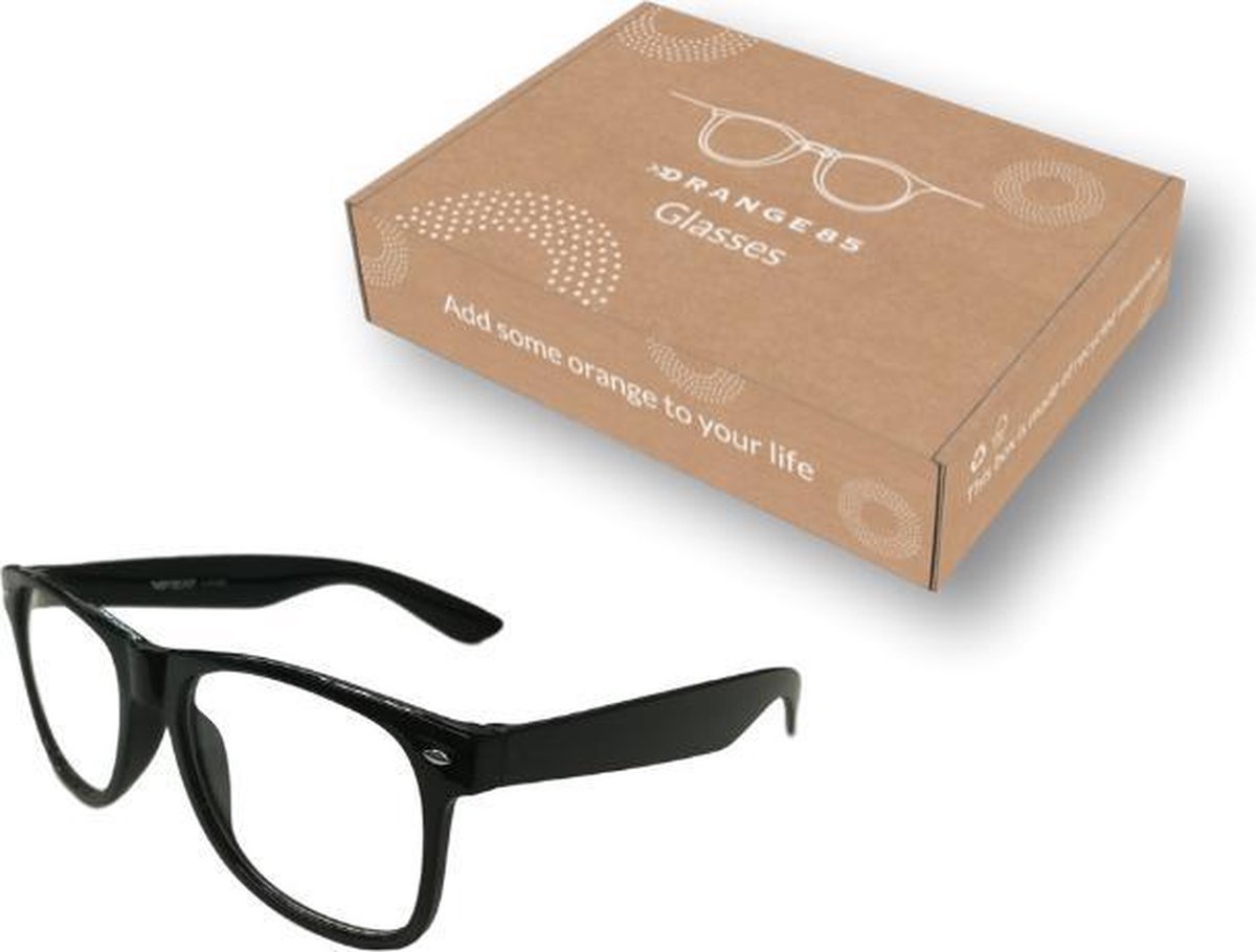 bol.com | Nerd bril zwart met hoesje - Bril zonder sterkte - Met glazen - Voor artsen