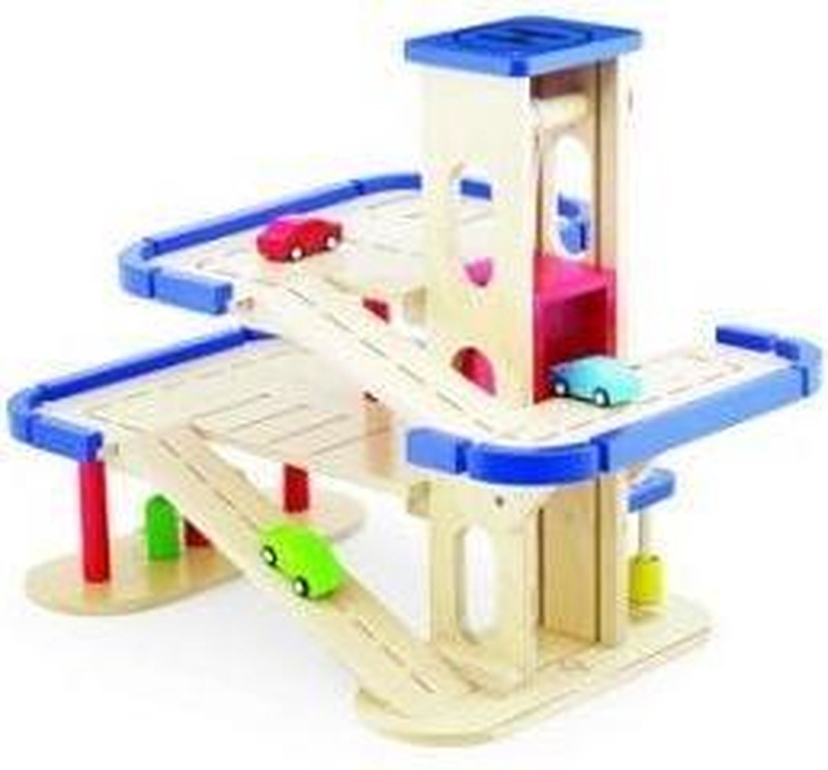 Pintoy Houten Garage + 3 Houten Autootjes | bol.com