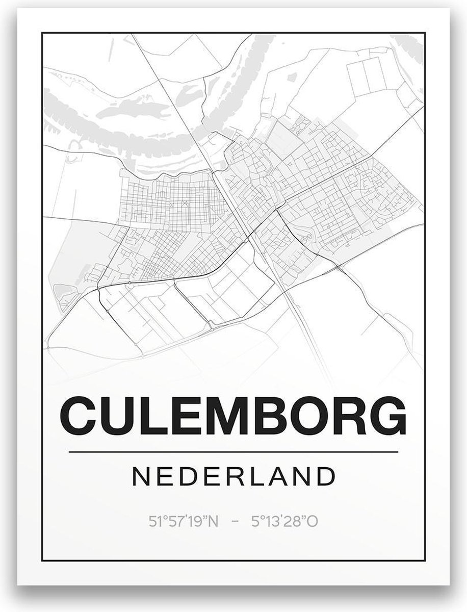 Poster/plattegrond CULEMBORG - 30x40cm | bol.com