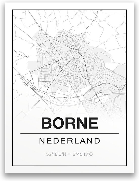 Poster/plattegrond BORNE - 30x40cm | bol