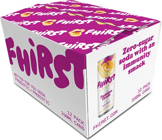 FHIRST | Pro- and Prebiotic Drink | Passion Fruit | 12 Stuks | 12 x 330 ...