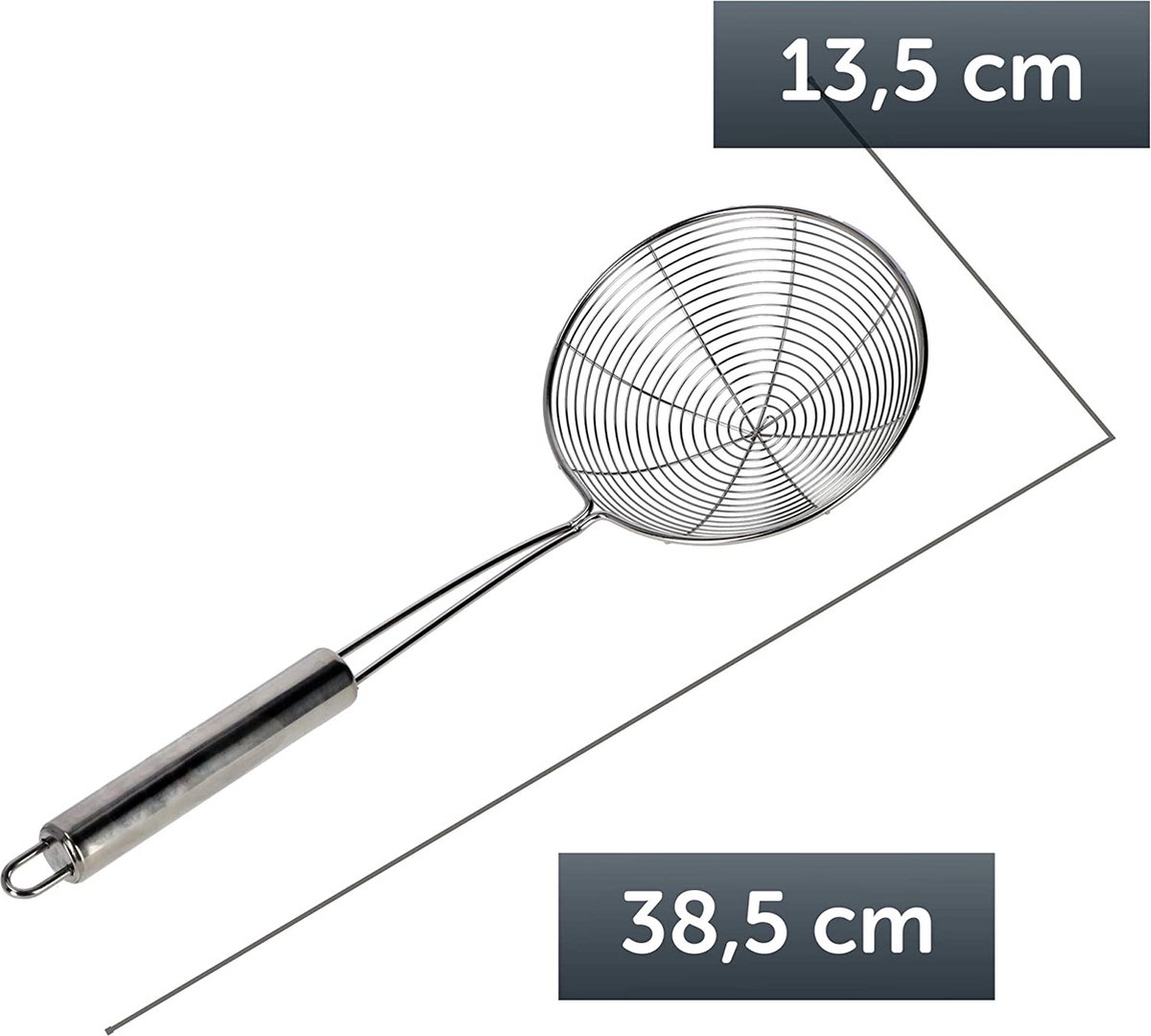 Schuimtroffel, kleine doorslag, stalen doorslag met lange handgreep ...