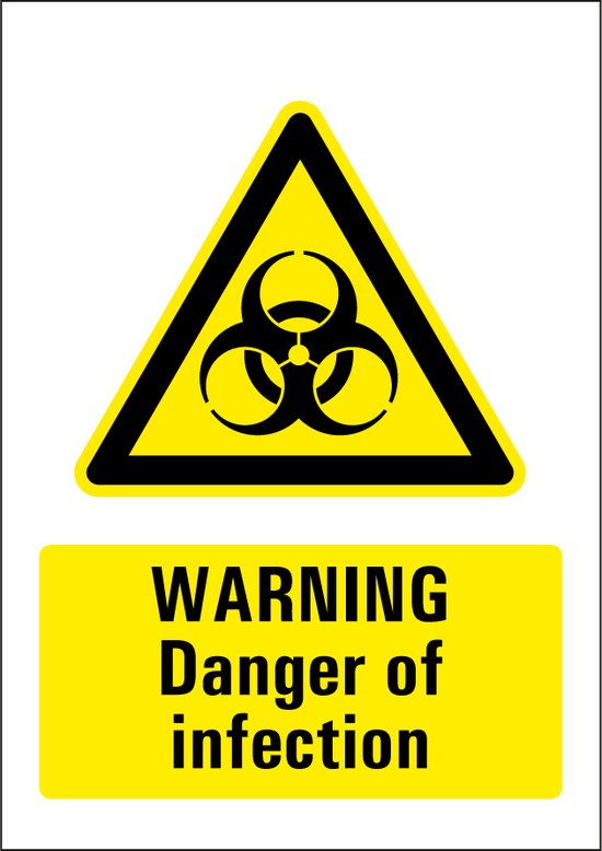 Danger of infection sticker 148 x 210 mm | bol