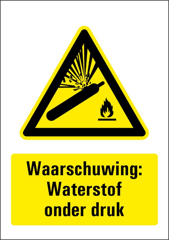 Waterstof onder druk sticker 210 x 297 mm | bol