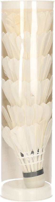 Engelhart Badminton shuttles - set van 18x - met veertjes - wit - 9 x 6 ...