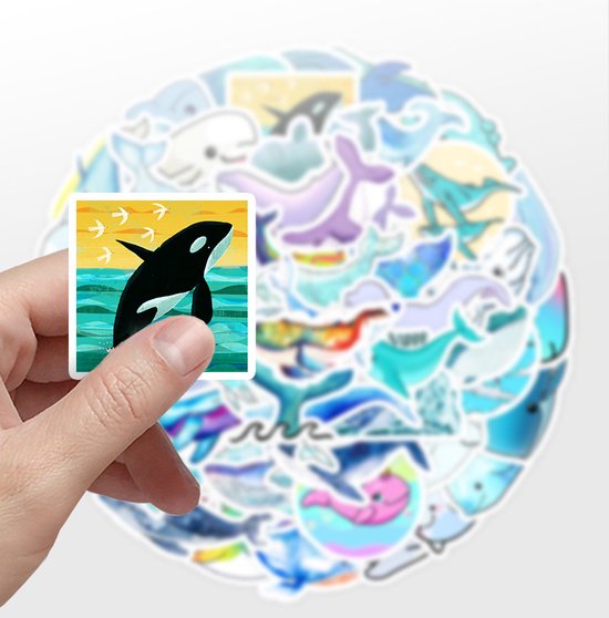 Stickermix Walvissen en Dolfijnen | 50 stickers | Zeedieren, orcas, onderwater |... | bol.com