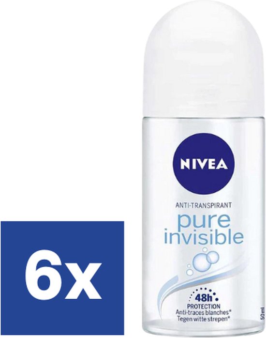 Nivea Pure Invisible Deo Roll On - 6 x 50 ml | bol.com