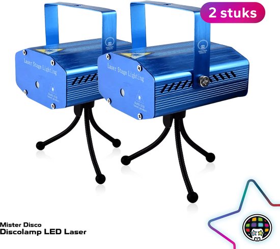 Discolamp LED Laser - Stroboscoop - Feestverlichting jong en oud - Set ...